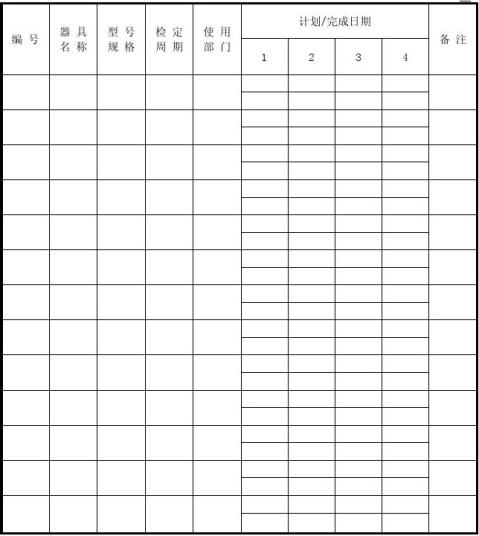 计量器具周期检定计划表20xx - 范文118